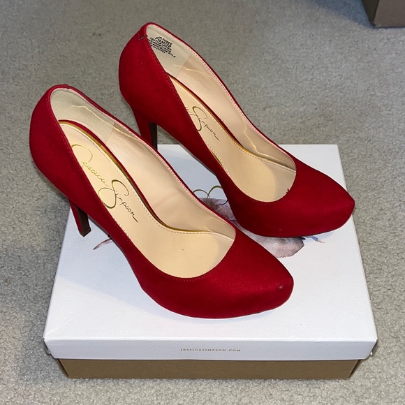 Jessica Simpson | Shoes | Jessica Simpson Red Platform Pump | Poshmark